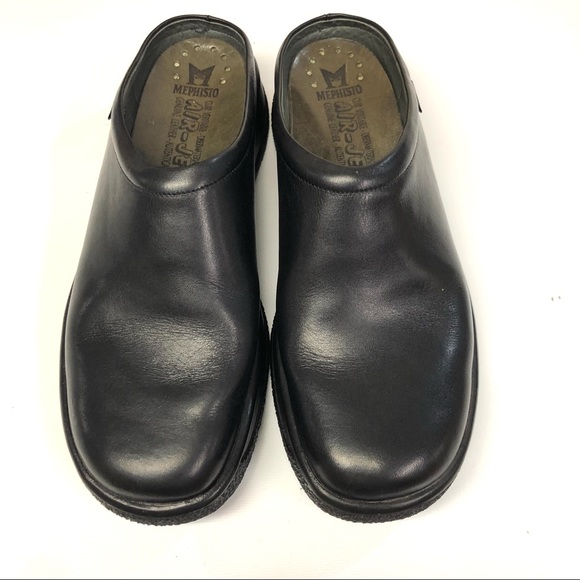 Mephisto | Shoes | Mephisto Air Jet Womens Black Leather Slip Clog ...